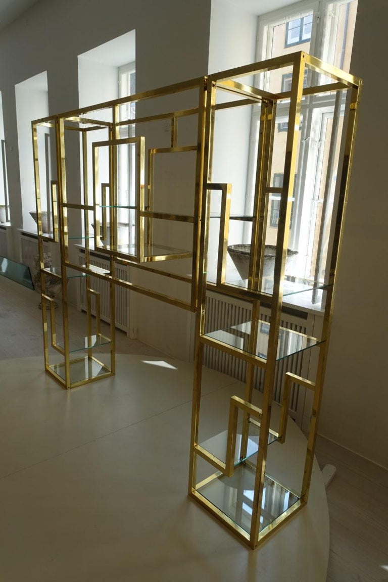 Magnificant 1960s French Brass Shelving Unit at 1stDibs