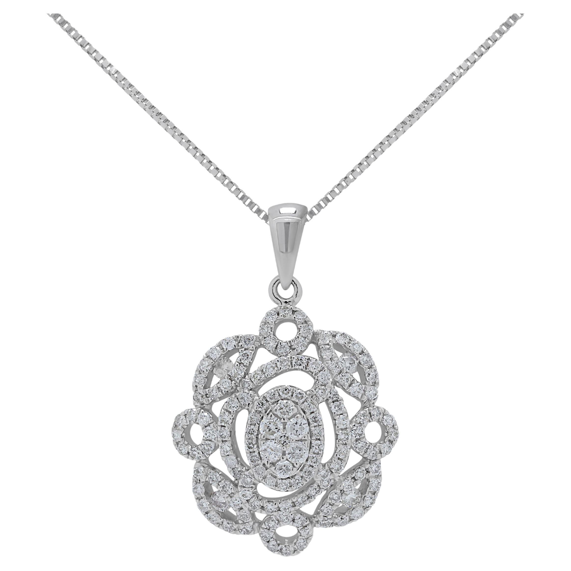 Magnificent 0.81ct Diamonds Pendant in 18K White Gold (Chain not ...
