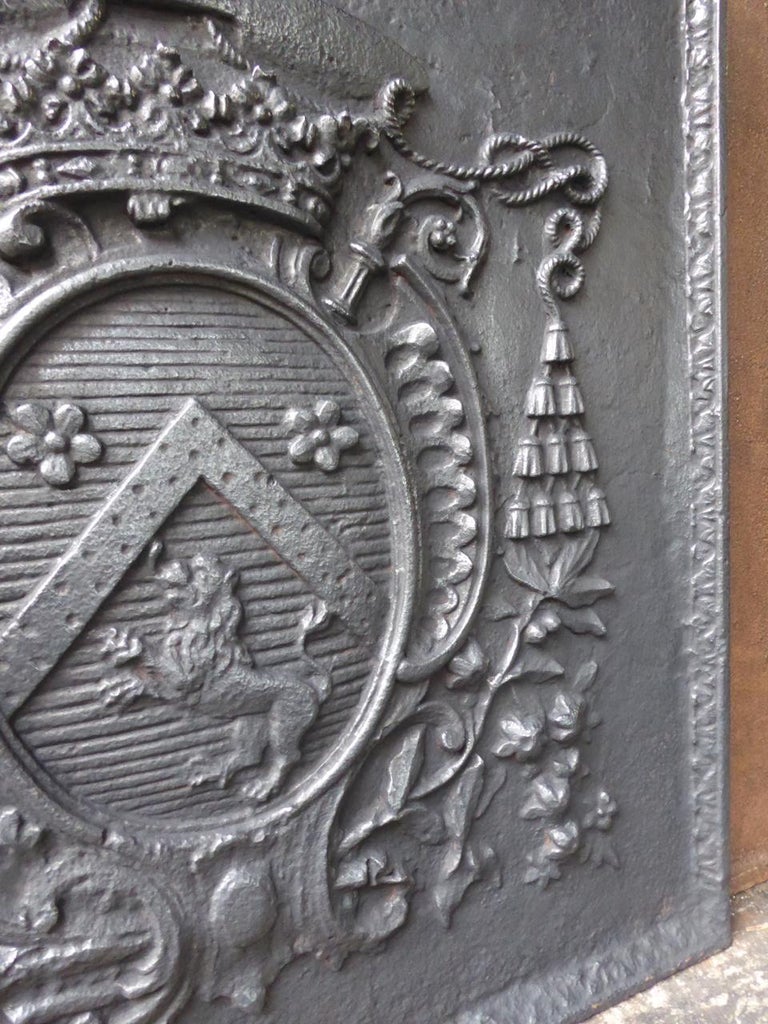 Magnificent 17th Century French Louis XIV 'Coat of Arms' Fireback at ...