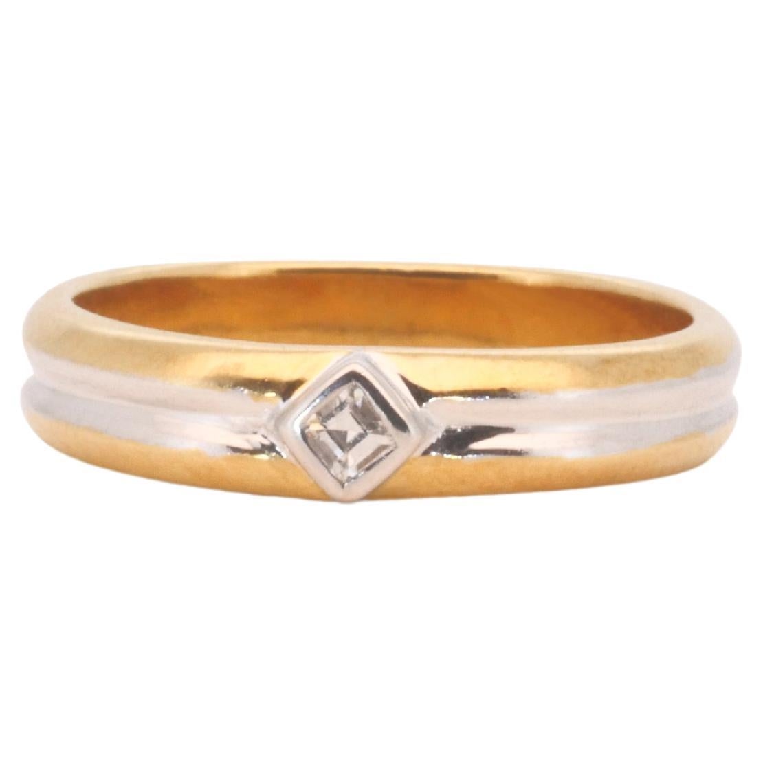 Diamond 4.09 ct Oval Cut Emerald Double Row Band in 18 kt two Tone Gold ...