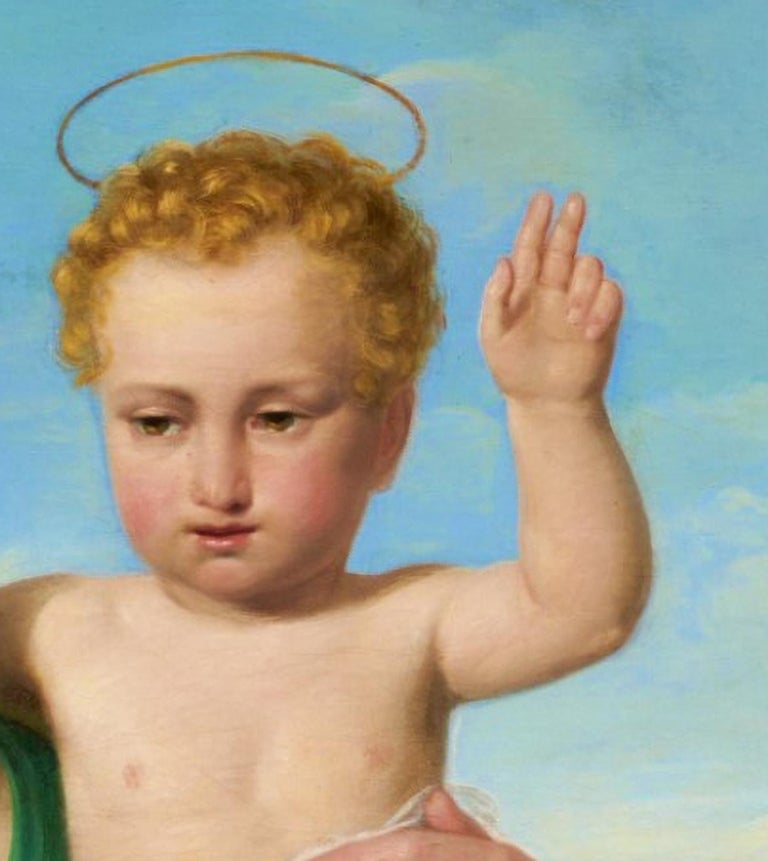 Magnificent 18th Century Italian School " Mary with Baby Jesus Blessing ...