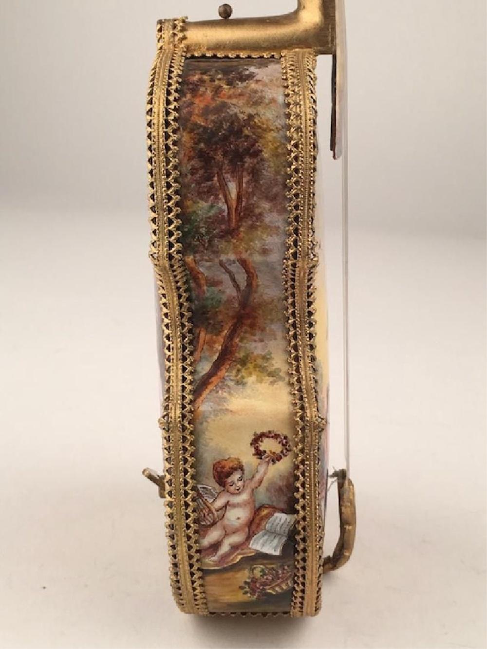 Magnificent 19th C. Austrian Enameled Volin Music Box For Sale at 1stDibs