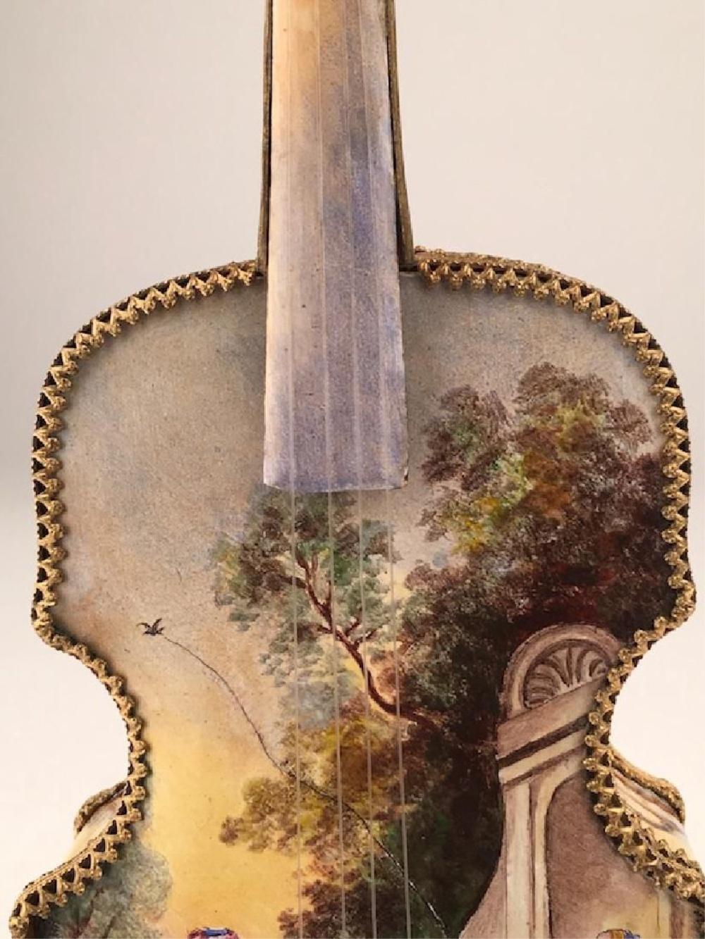 Magnificent 19th C. Austrian Enameled Volin Music Box For Sale at 1stDibs