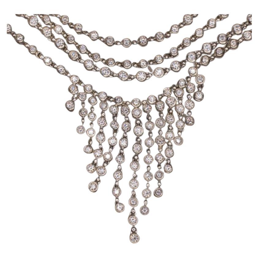 Magnificent Early Victorian Diamond Fringe Necklace at 1stDibs