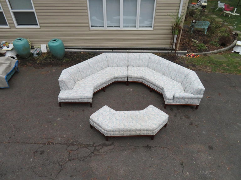 Magnificent 3 Piece Octagon Sofa Sectional Bench Mid-Century Modern For ...