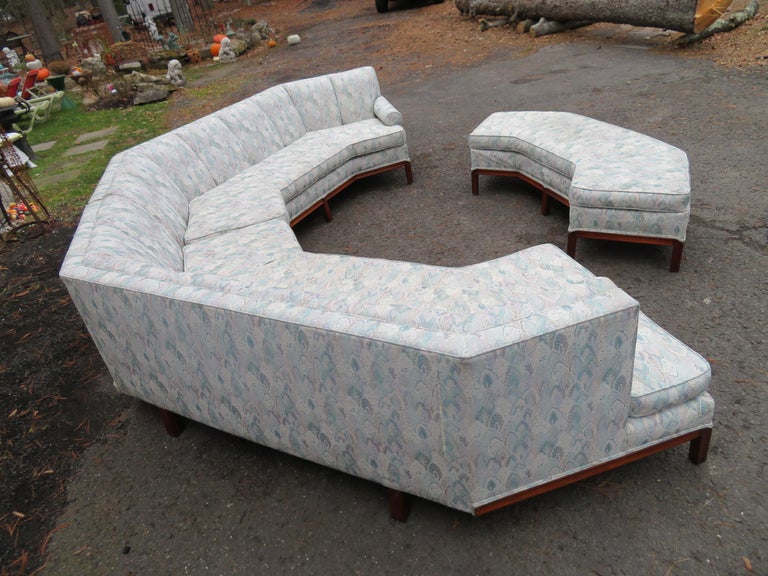 Magnificent 3 Piece Octagon Sofa Sectional Bench Mid-Century Modern For ...