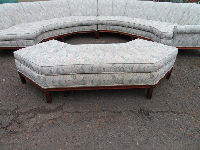 Magnificent 3 Piece Octagon Sofa Sectional Bench Mid-Century Modern For ...