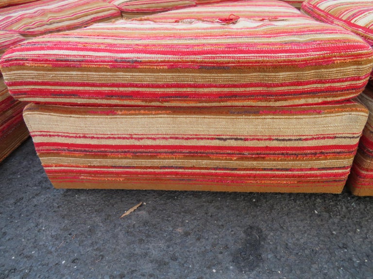 Magnificent 6-Piece Milo Baughman Style Octagon Sofa Sectional ...