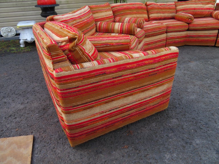 Magnificent 6-Piece Milo Baughman Style Octagon Sofa Sectional ...