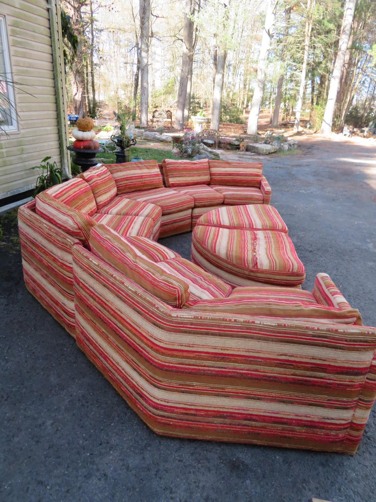 Magnificent 6-Piece Milo Baughman Style Octagon Sofa Sectional ...