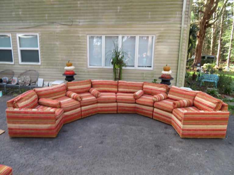 Magnificent 6-Piece Milo Baughman Style Octagon Sofa Sectional ...