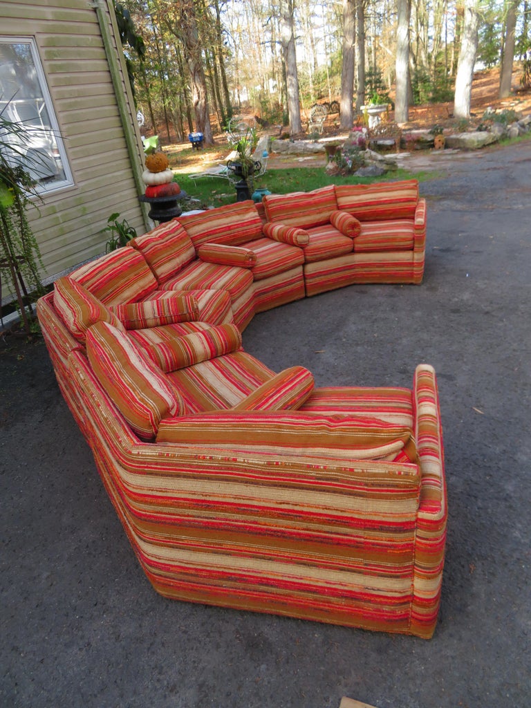 Magnificent 6-Piece Milo Baughman Style Octagon Sofa Sectional ...