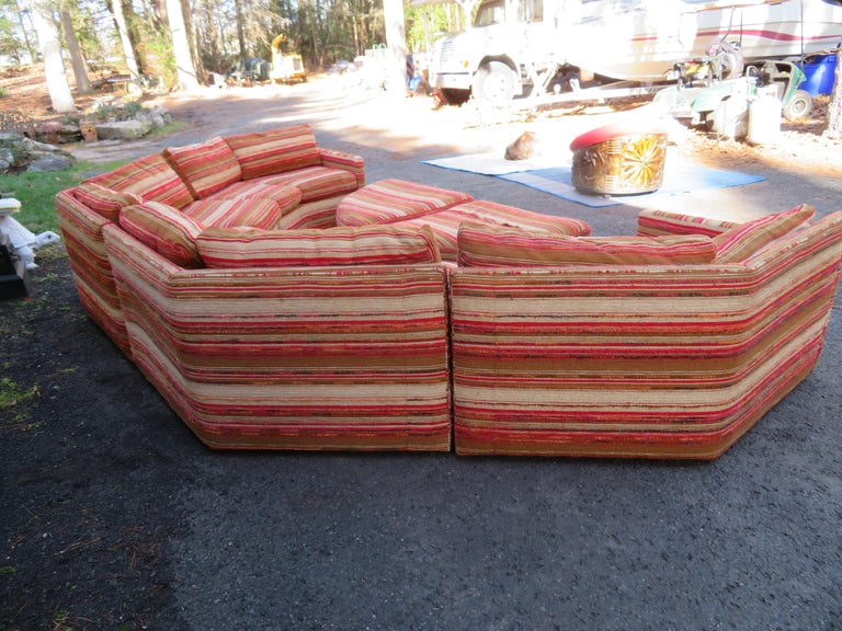 Magnificent 6-Piece Milo Baughman Style Octagon Sofa Sectional ...