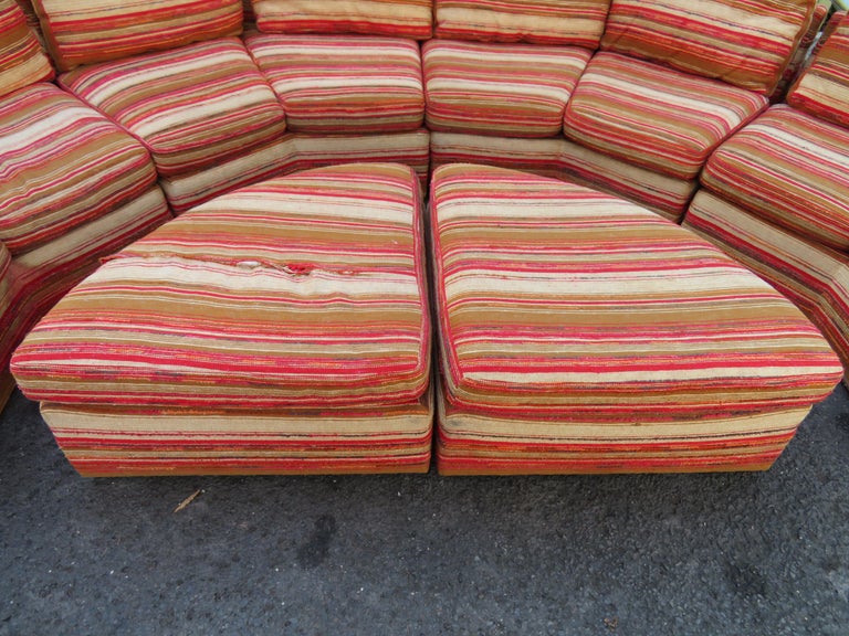 Magnificent 6-Piece Milo Baughman Style Octagon Sofa Sectional ...