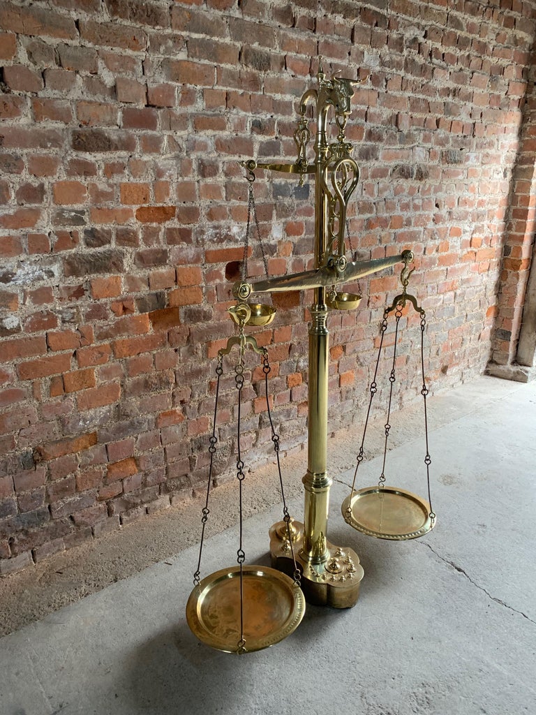 Magnificent Antique Brass Butchers Scales 19th Century Portuguese ...