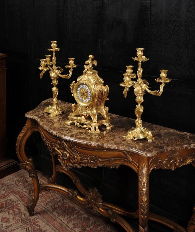 Magnificent Antique French Rococo Clock Set After Meissonnier at ...