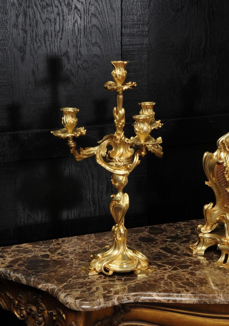 Magnificent Antique French Rococo Clock Set After Meissonnier at ...