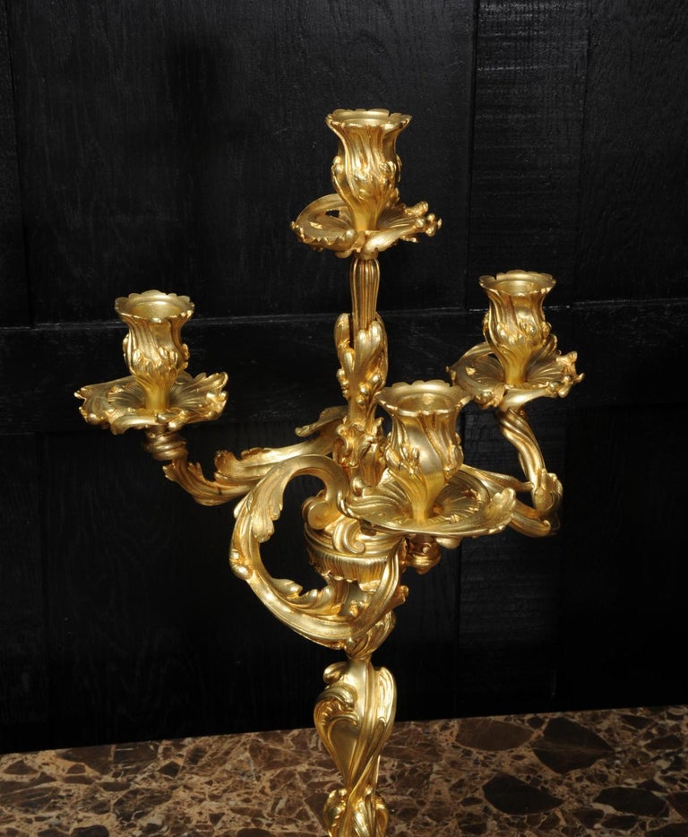 Magnificent Antique French Rococo Clock Set After Meissonnier at ...