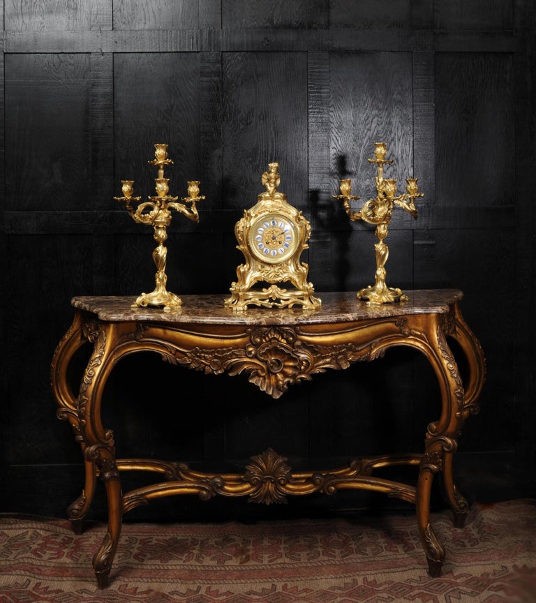Magnificent Antique French Rococo Clock Set After Meissonnier For Sale ...