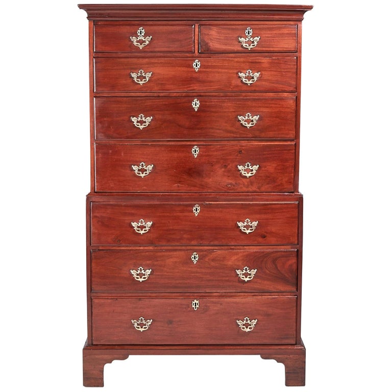 Magnificent Antique George III Mahogany Chest on Chest at 1stDibs