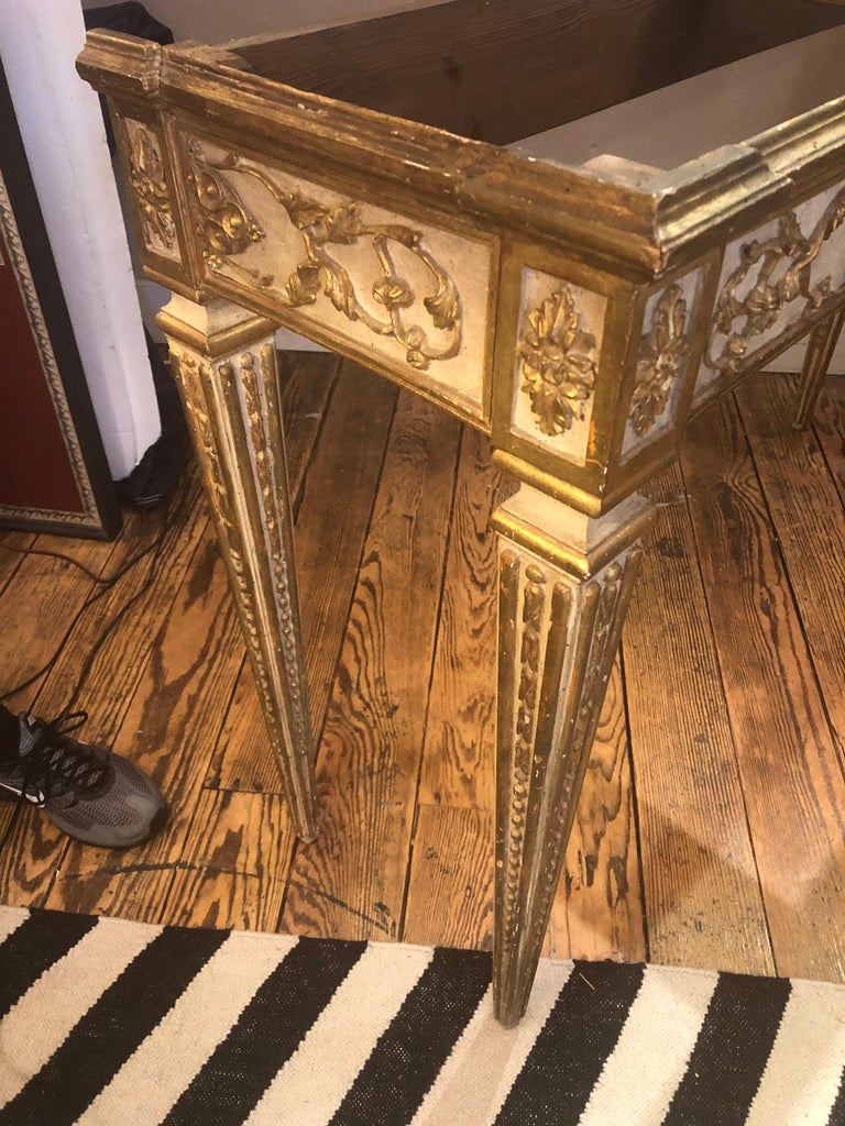 Magnificent Antique Gilded Painted Italian Regency Console Table with ...