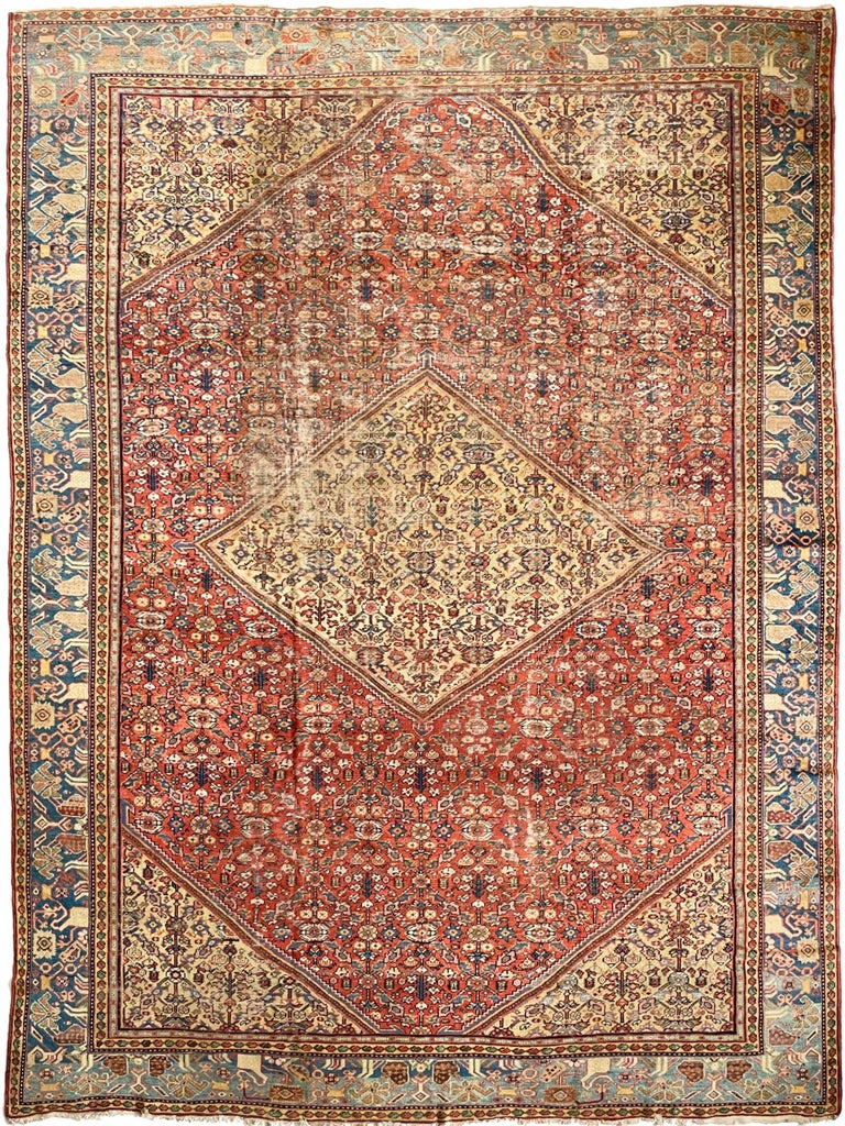 Magnificent Antique Persian Heriz Rug with Rare Mina-Khani Design ...