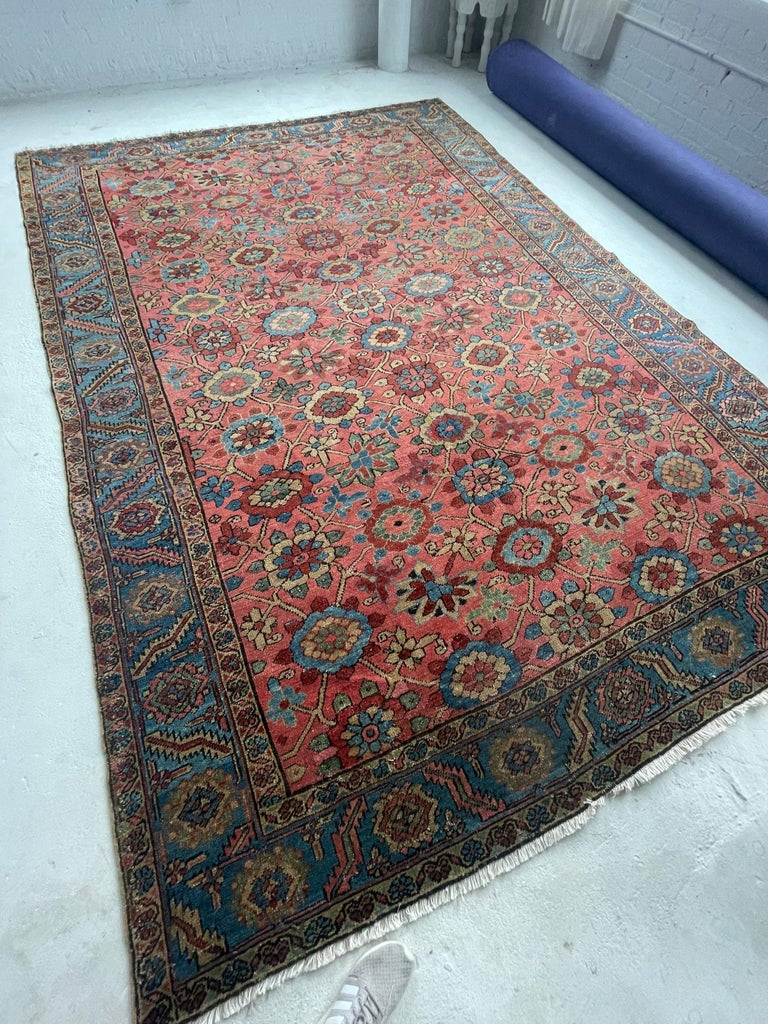 Magnificent Antique Persian Heriz Rug with Rare Mina-Khani Design ...