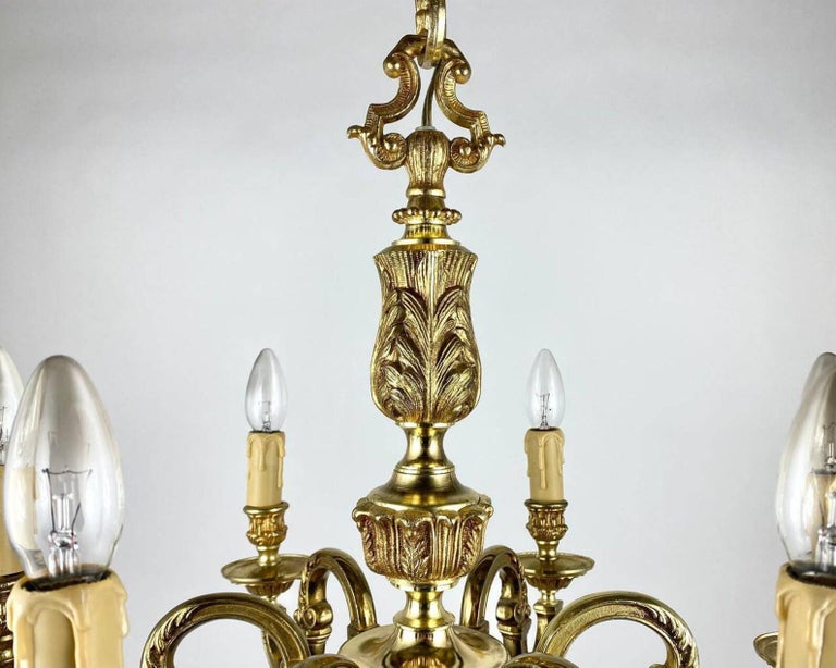 Magnificent Bronze Chandelier In Empire Style Six Light Pendant ...