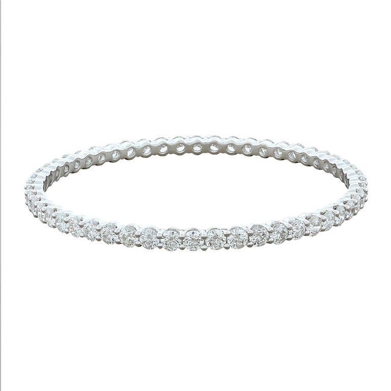 Magnificent Diamond Gold Eternity Bangle For Sale at 1stDibs
