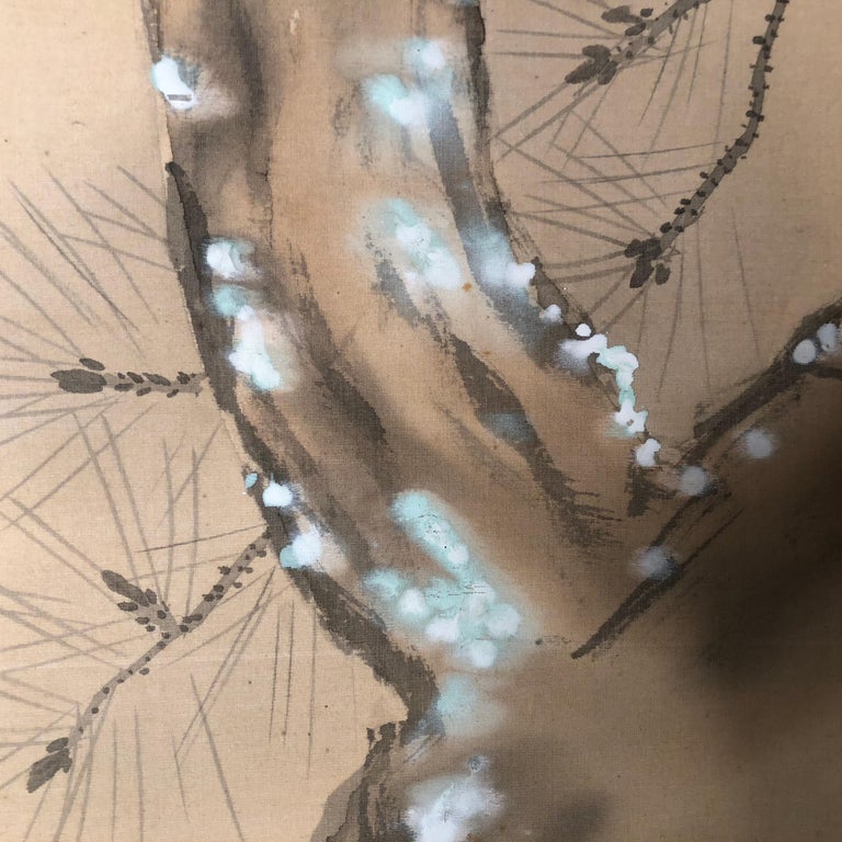 Magnificent Eagle Japanese Antique Hand Painted Silk Scroll at 1stDibs ...