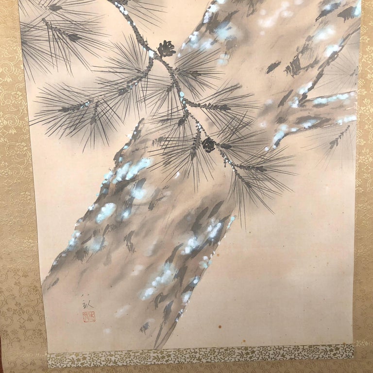 Magnificent Eagle Japanese Antique Hand Painted Silk Scroll at 1stDibs ...