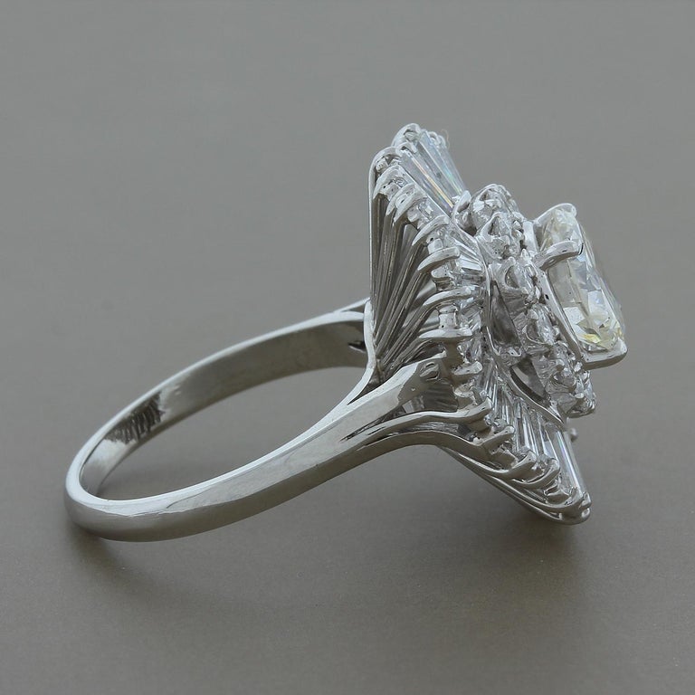 Magnificent Estate Diamond Platinum Ballerina Ring at 1stDibs ...