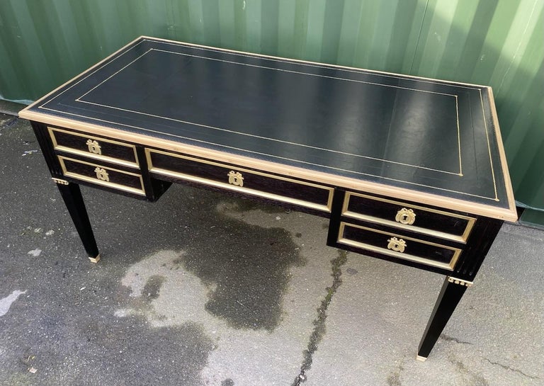 Magnificent French Louis XVI Ebonized Writing Desk For Sale at 1stDibs