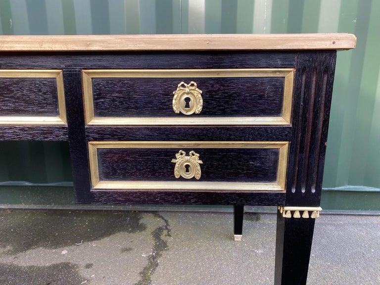 Magnificent French Louis XVI Ebonized Writing Desk For Sale at 1stDibs