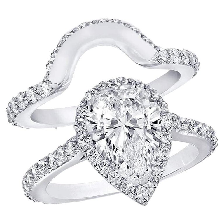 Customizable Magnificent GIA Certified Platinum Wedding Set with 2.16ct ...