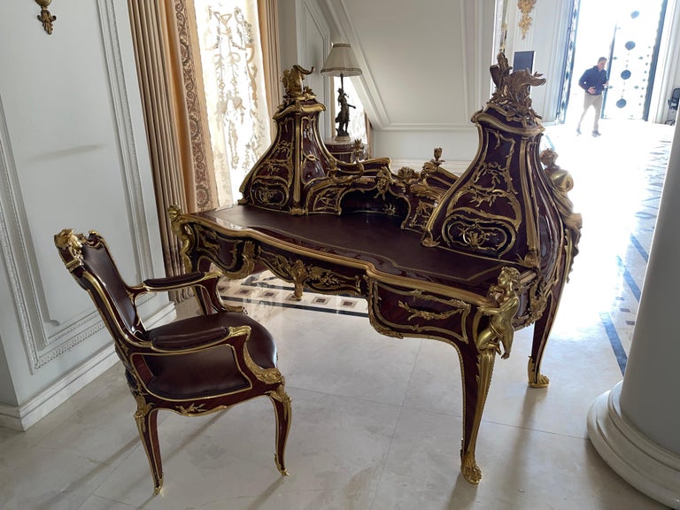 Magnificent Grand Bureau / Writing Desk Louis XV, After Francois Linke ...