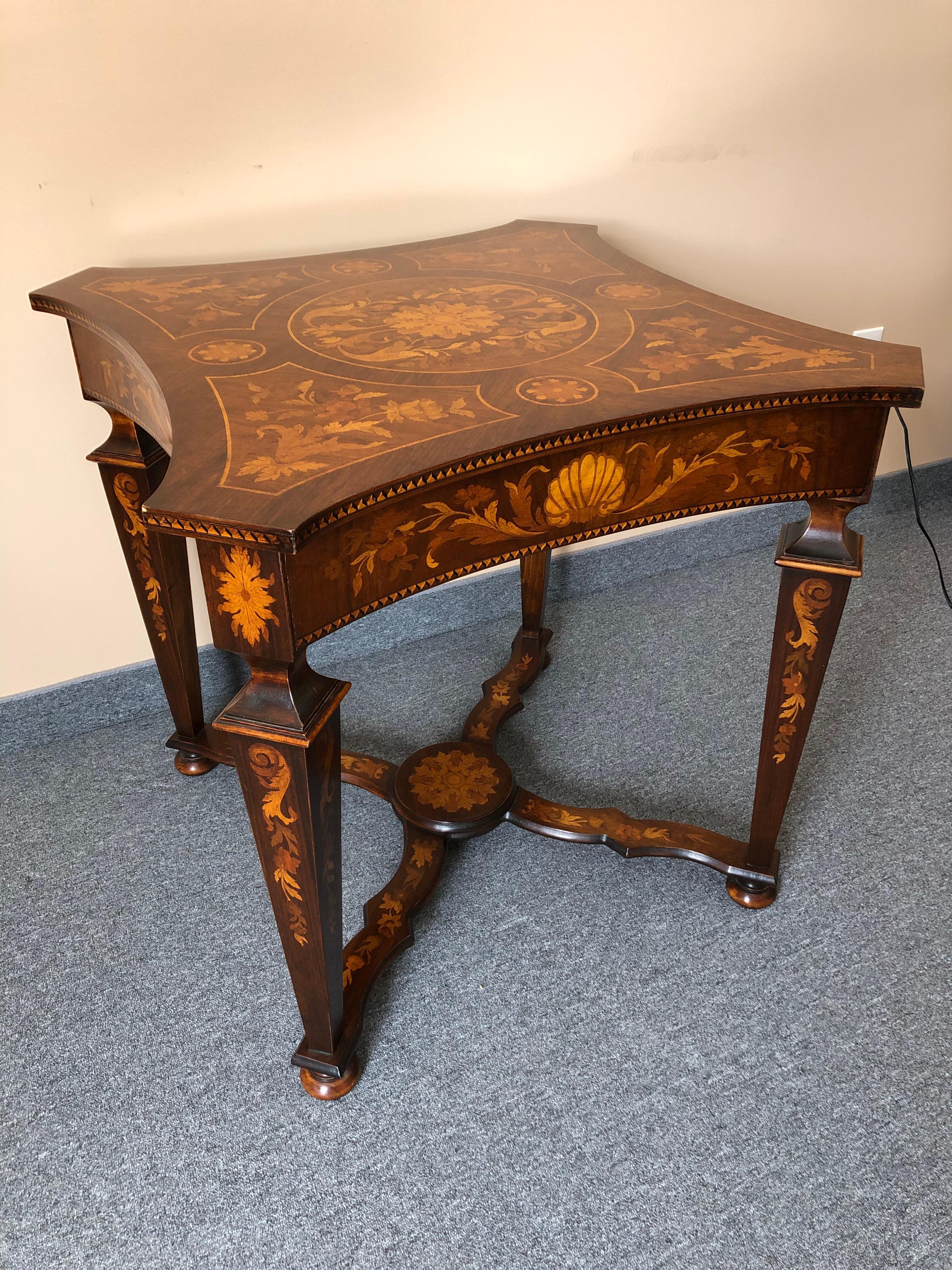Magnificent Italian Inlaid Marquetry Mixed Wood Center or Game Table ...
