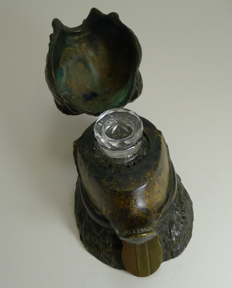 Magnificent Large Antique English Bronze Bulldog Inkwell, circa 1890 ...