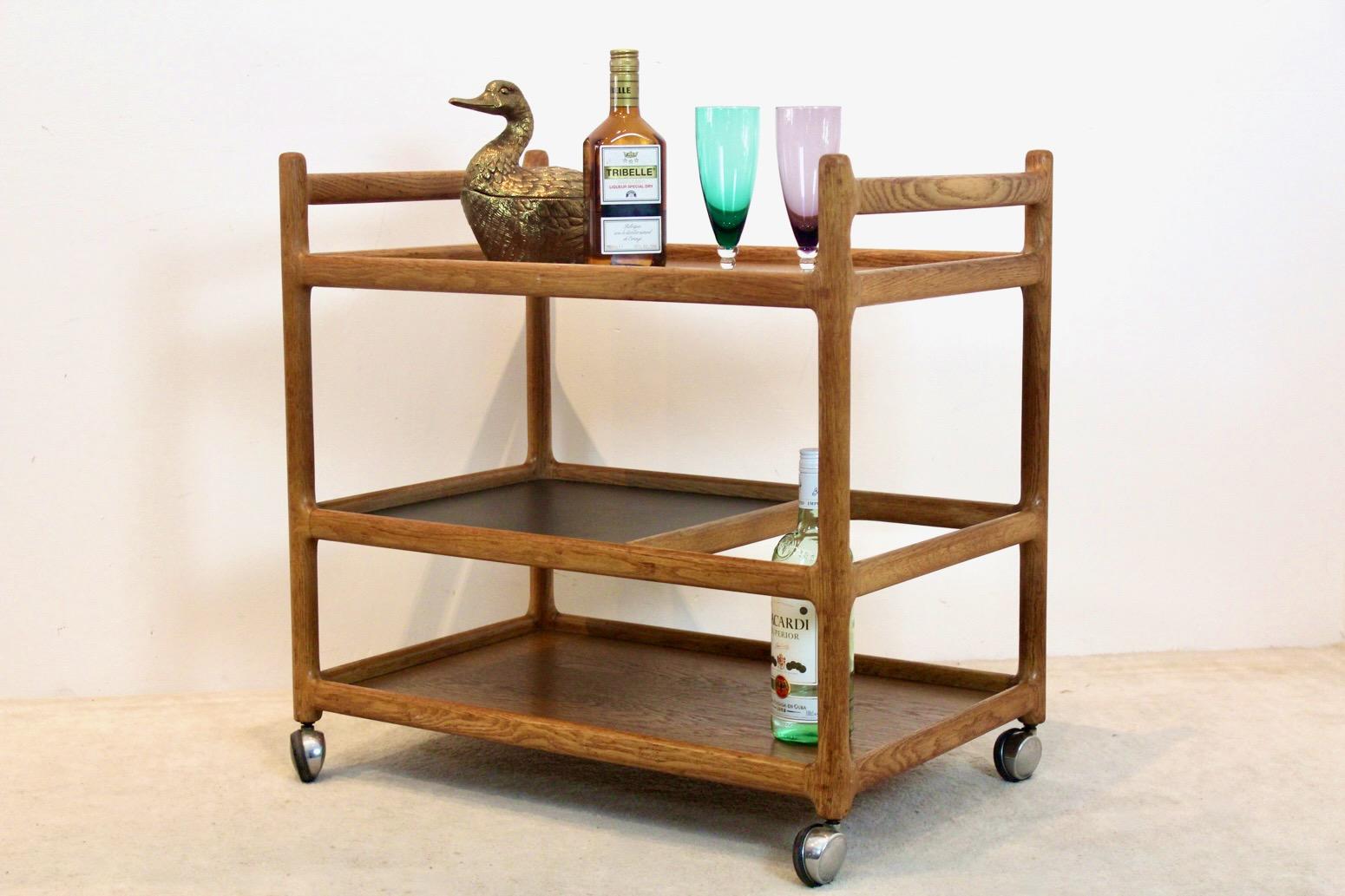 Magnificent Oak Bar Cart by Johannes Andersen for CFC Silkeborg ...