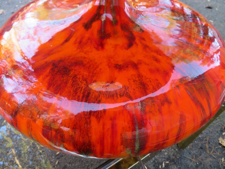 Magnificent Orange Oversized Squatty Danish Lava Drip Glaze Lamps ...