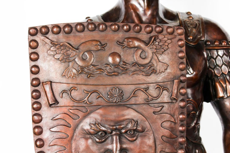 Pair of Bronze Roman Soldier Centurion Statues, 20th Century at 1stDibs