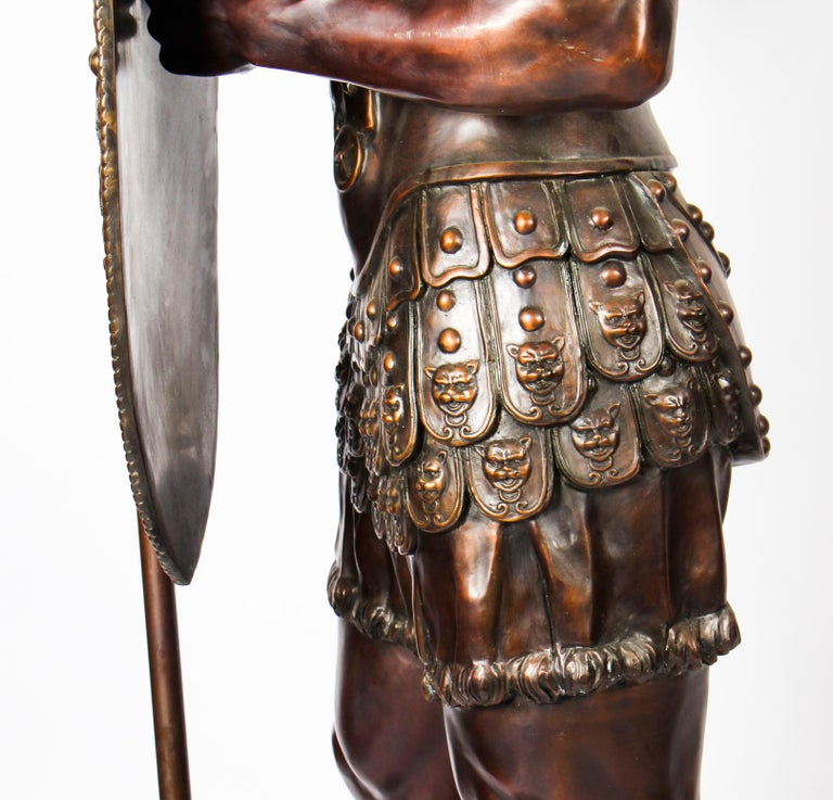 Pair of Bronze Roman Soldier Centurion Statues, 20th Century For Sale ...