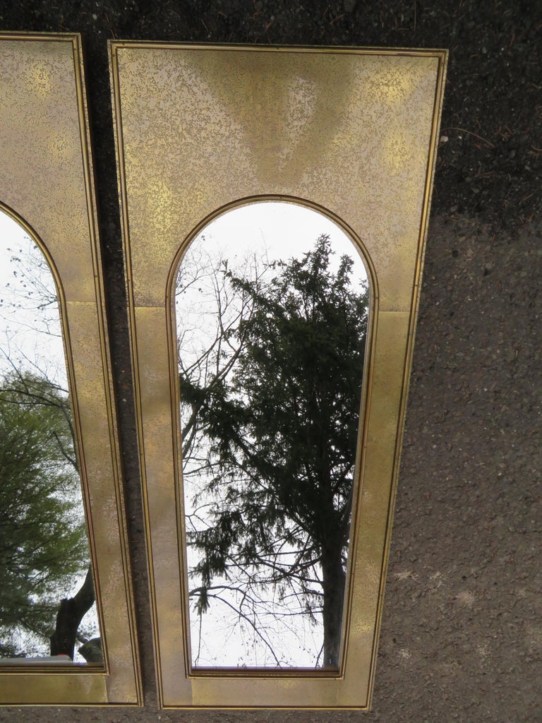 Magnificent Pair of Mastercraft Brass Arched Palladian Mirrors ...