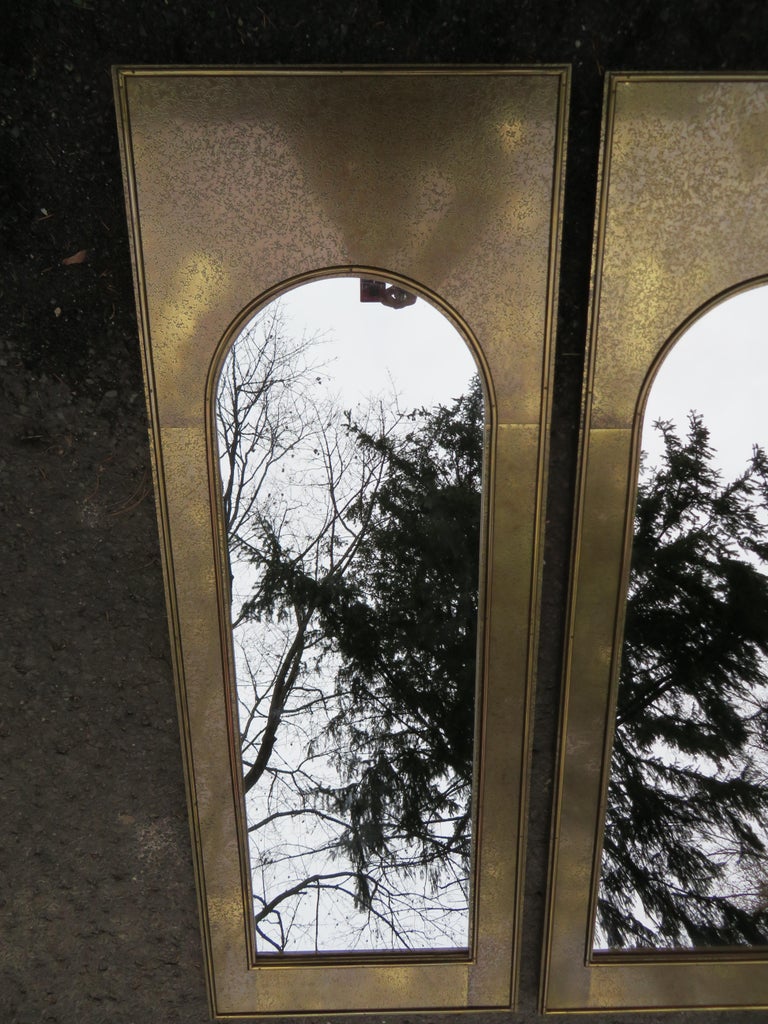 Magnificent Pair of Mastercraft Brass Arched Palladian Mirrors ...