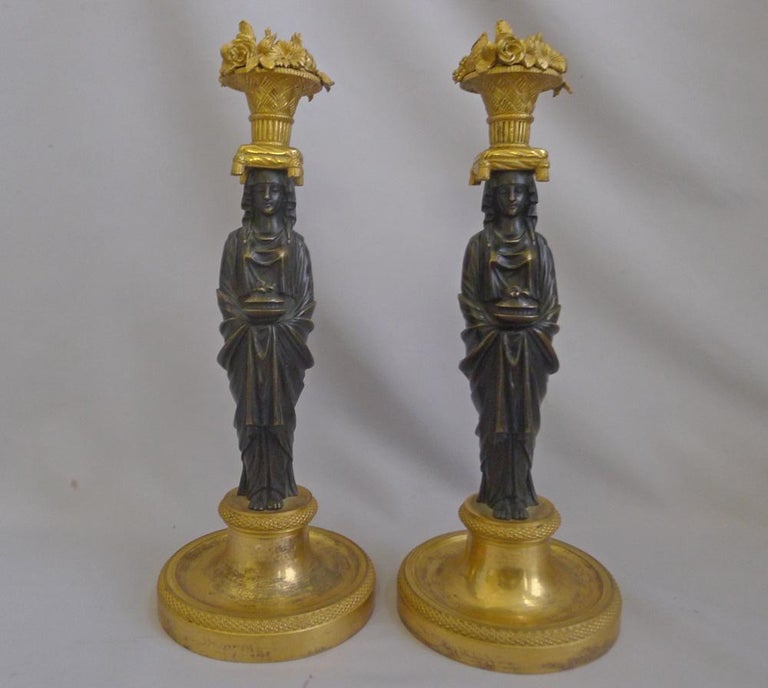 Magnificent Pair of English Regency Figural Candlesticks in the Manner ...