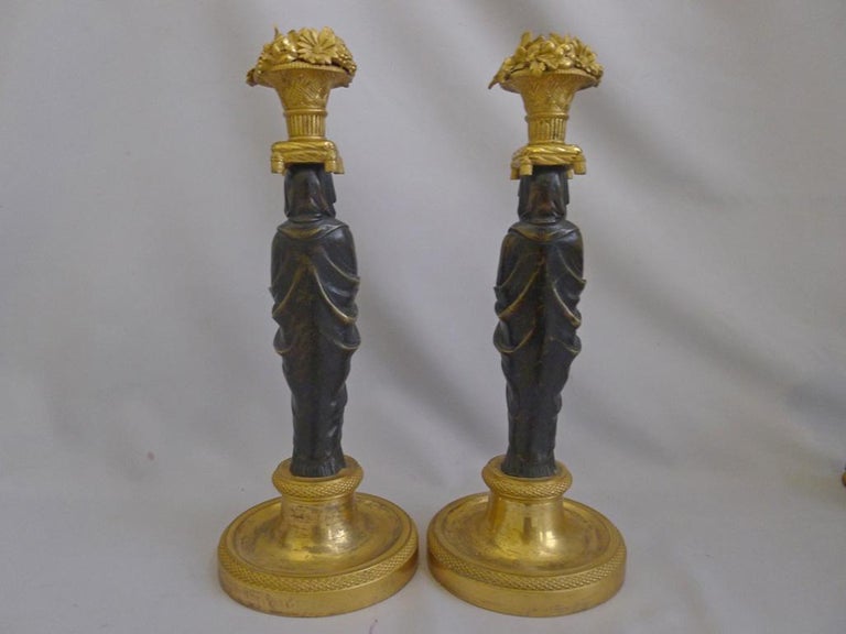 Magnificent Pair of English Regency Figural Candlesticks in the Manner ...