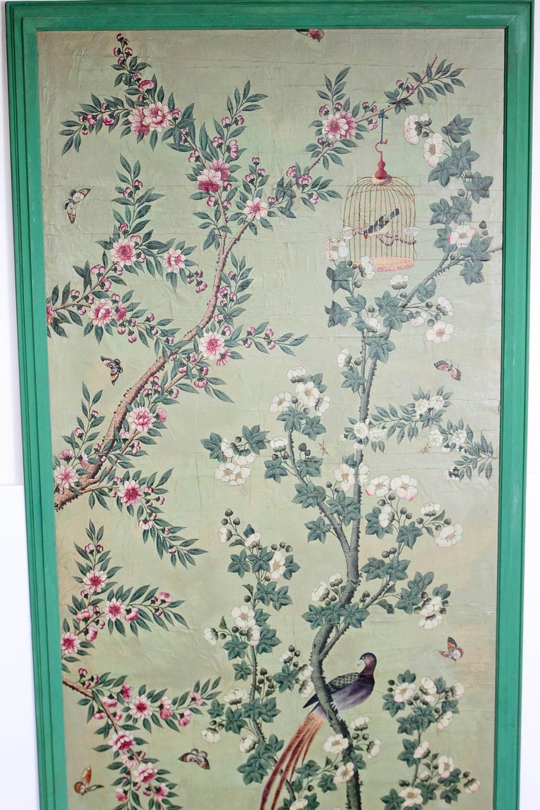 Magnificent Pair of Hand-Painted Chinese Wallpaper Panels at 1stDibs ...