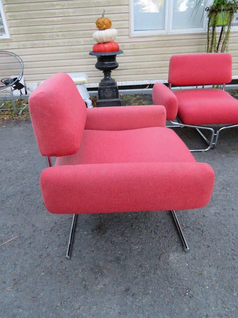 Magnificent Pair of Space-Age Tubular Chrome Lounge Chairs Ingmar ...
