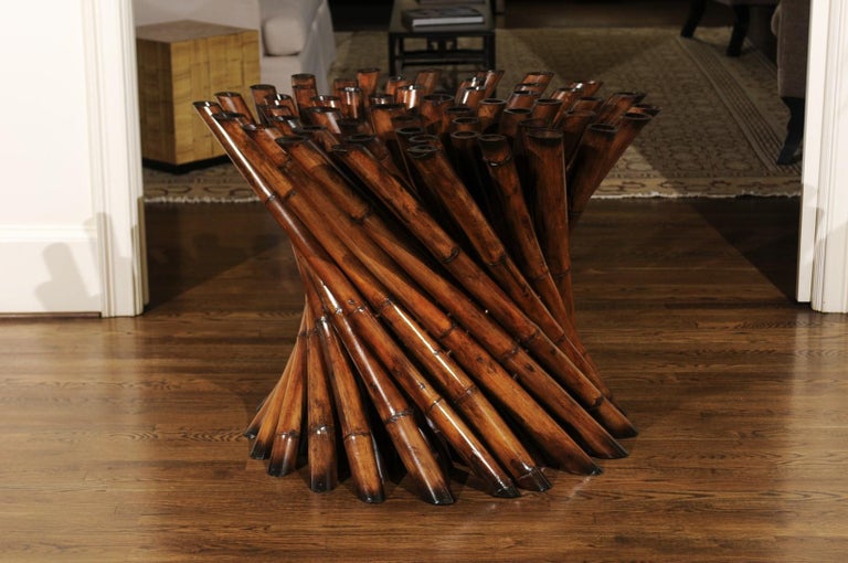Magnificent Pedestal Bamboo Cluster Center or Dining Table by Budji ...