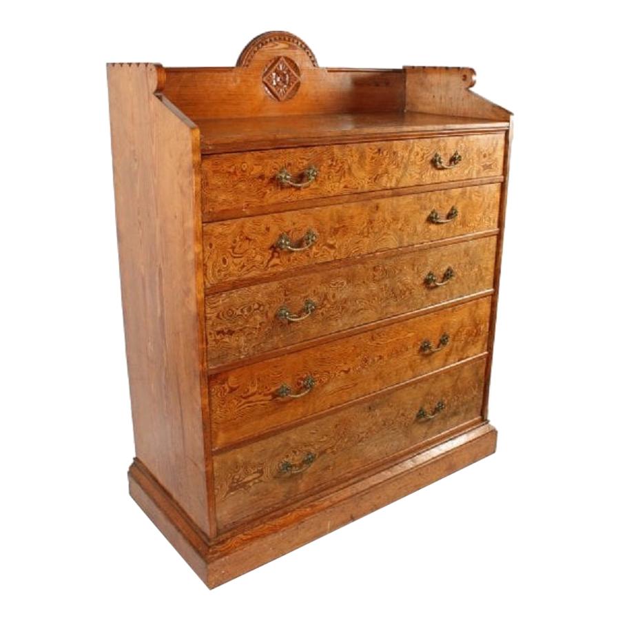 Magnificent Pitch Pine Chest by Robson and Sons Newcastle, 19th Century ...